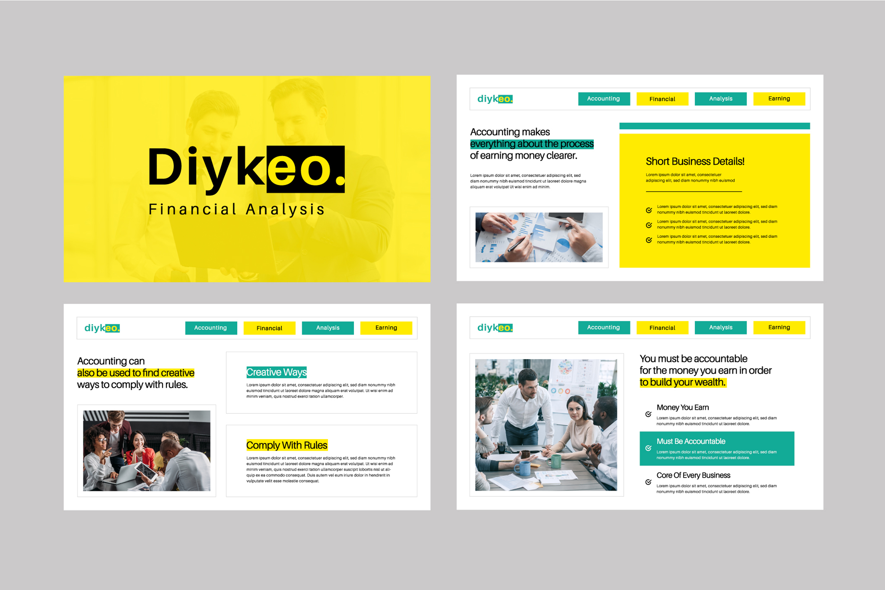 Financial Analysis Presentation Template Design, Presentation Templates