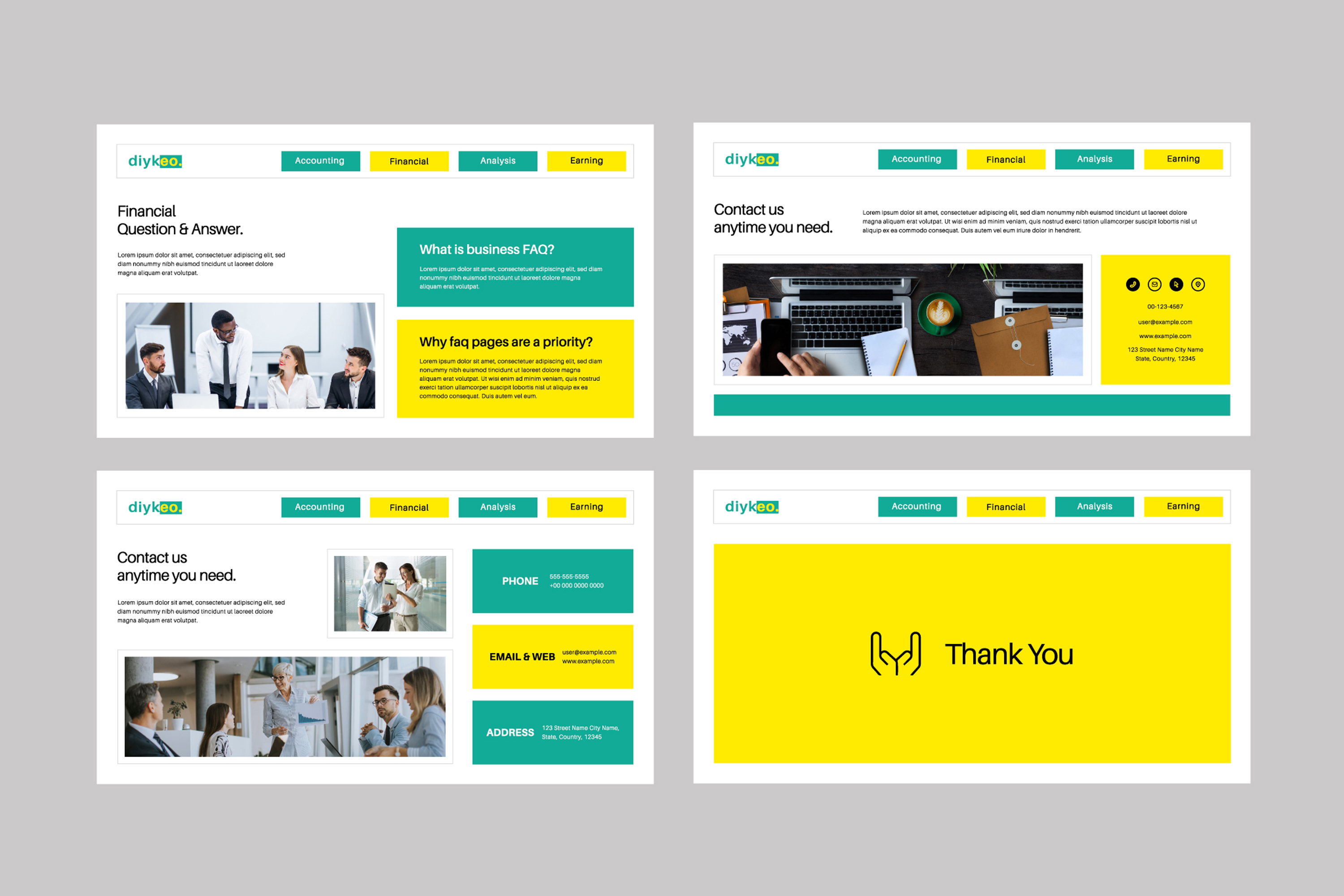 Financial Analysis Presentation Template Design, Presentation Templates