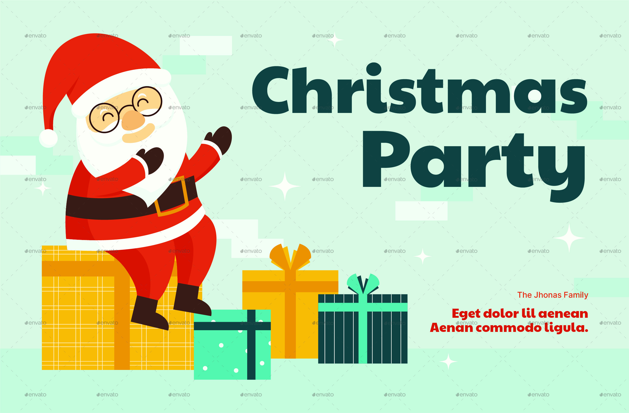 Christmas Party Greeting Card, Print Templates | GraphicRiver