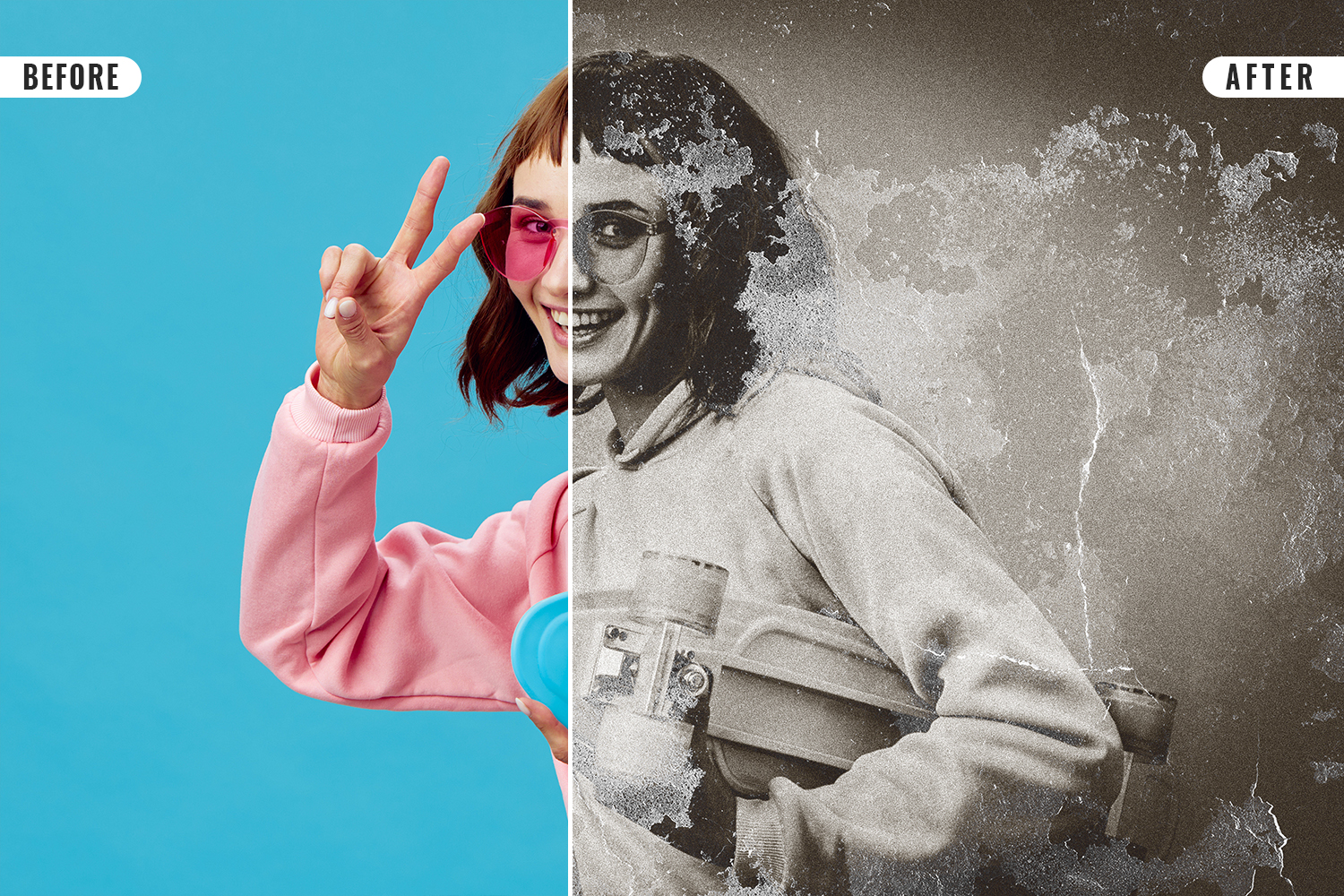 Damaged Old Photo Effect, Add-ons | GraphicRiver