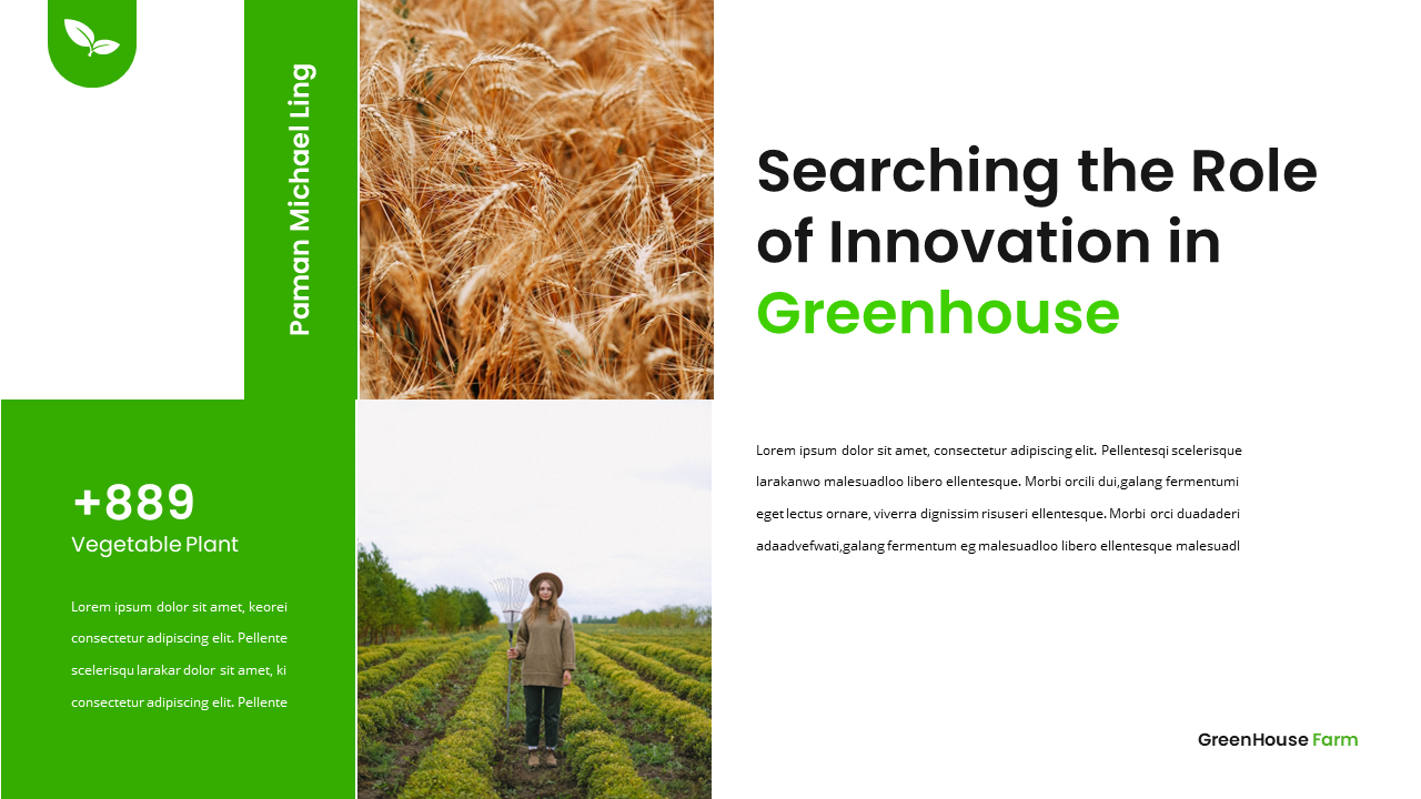 GreenHouse - Nature Agriculture Presentation, Presentation Templates