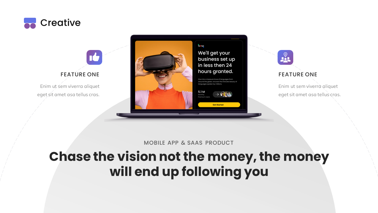 Creative - Mobile App & SAAS Powerpoint Template, Presentation Templates