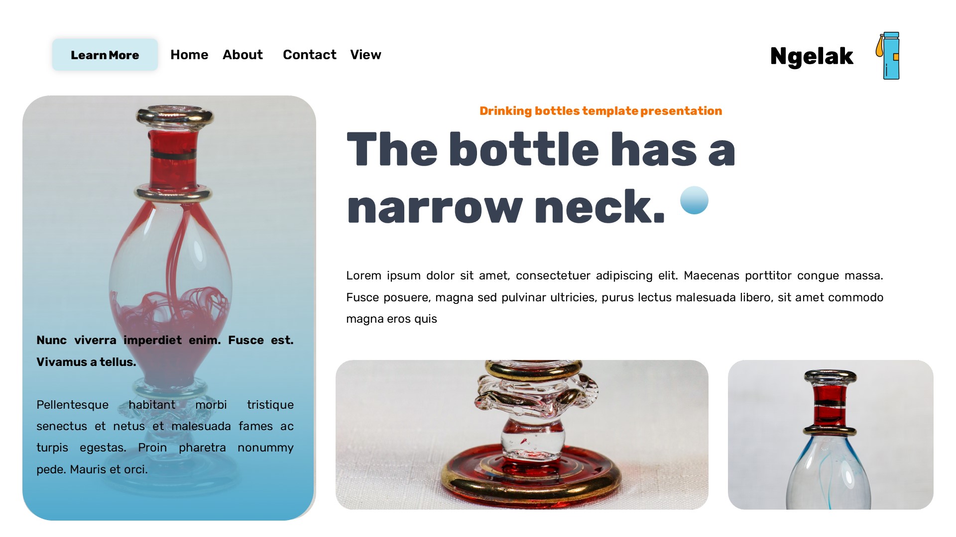 Ngelak - Drinking Water Bottle Powerpoint Template, Presentation Templates