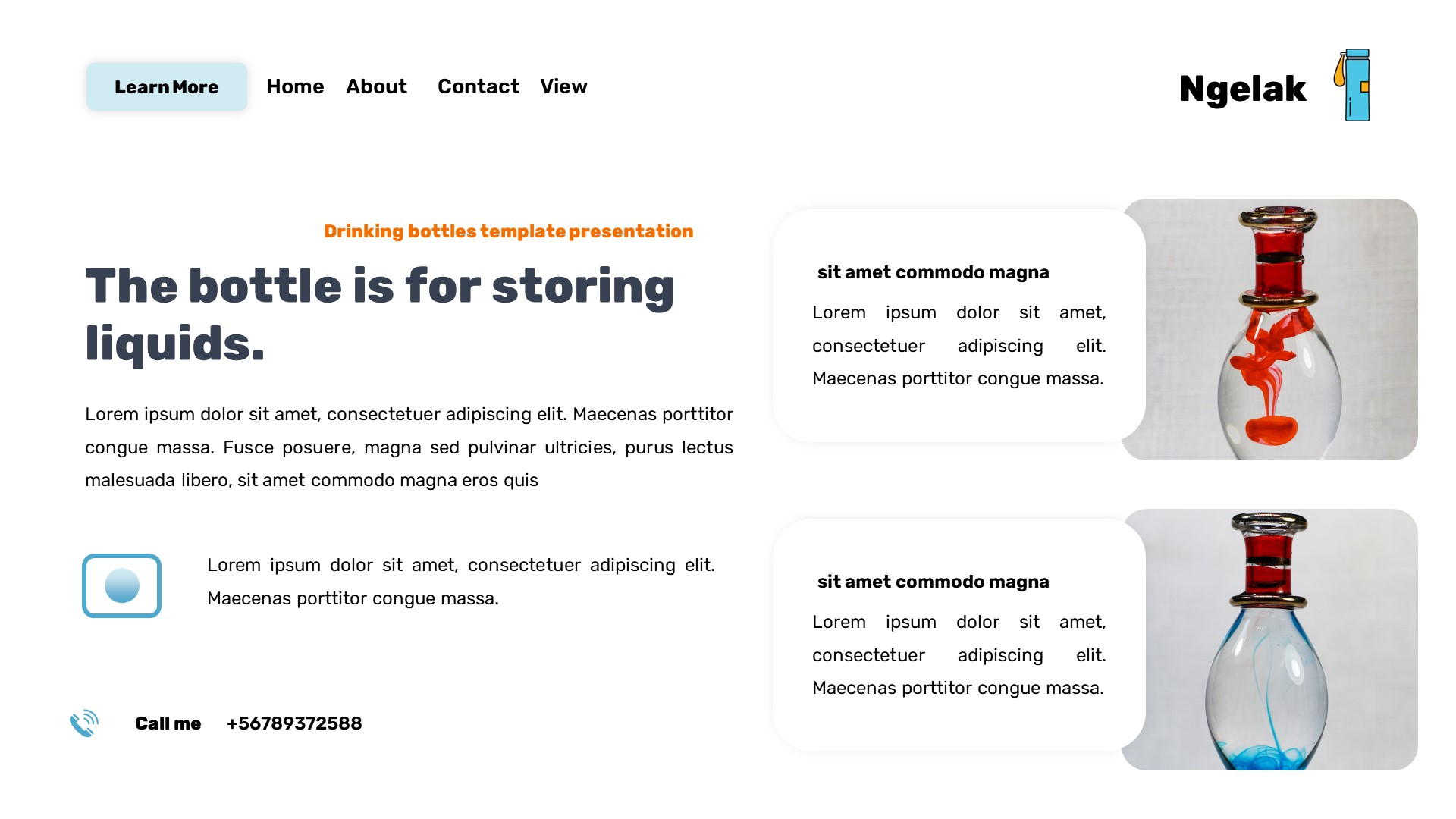 Ngelak - Drinking Water Bottle Google Slides Template, Presentation ...
