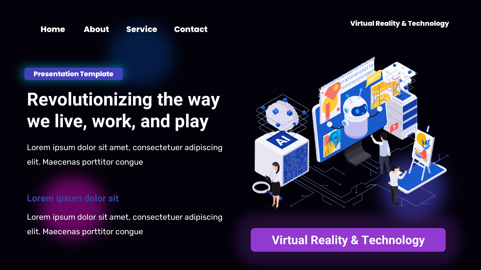 Virgy - VR Modern Tech Powerpoint Template, Presentation Templates
