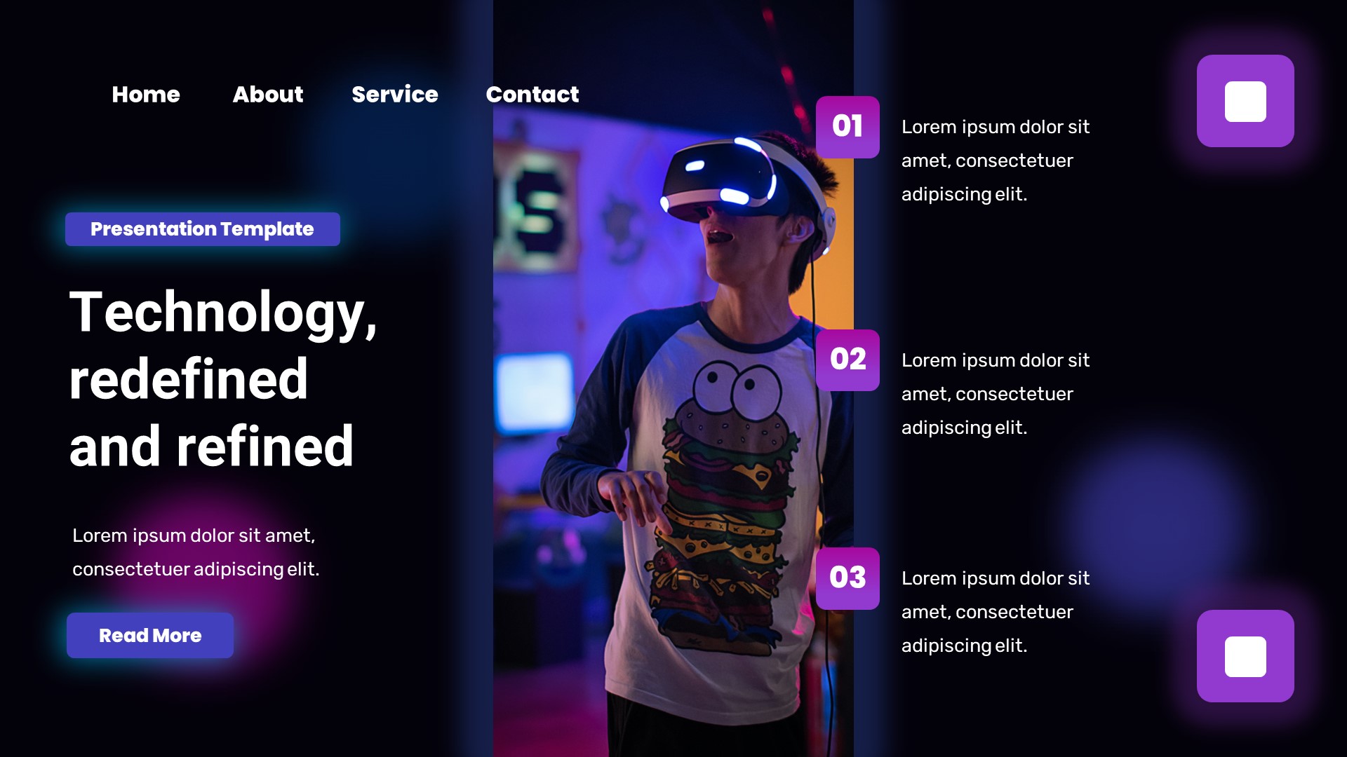 Virgy - VR Modern Tech Powerpoint Template, Presentation Templates