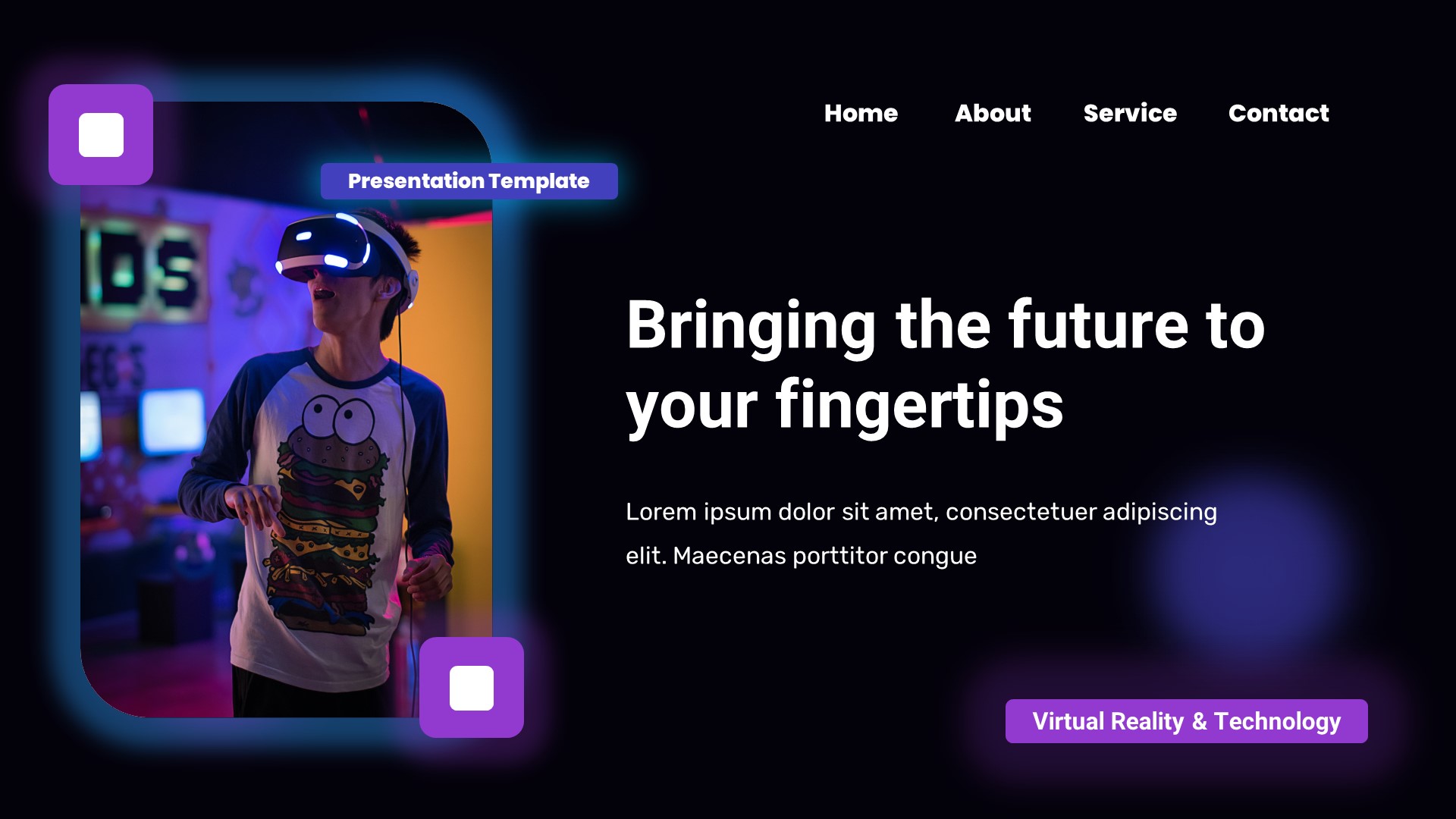 Virgy - VR Modern Tech Powerpoint Template, Presentation Templates