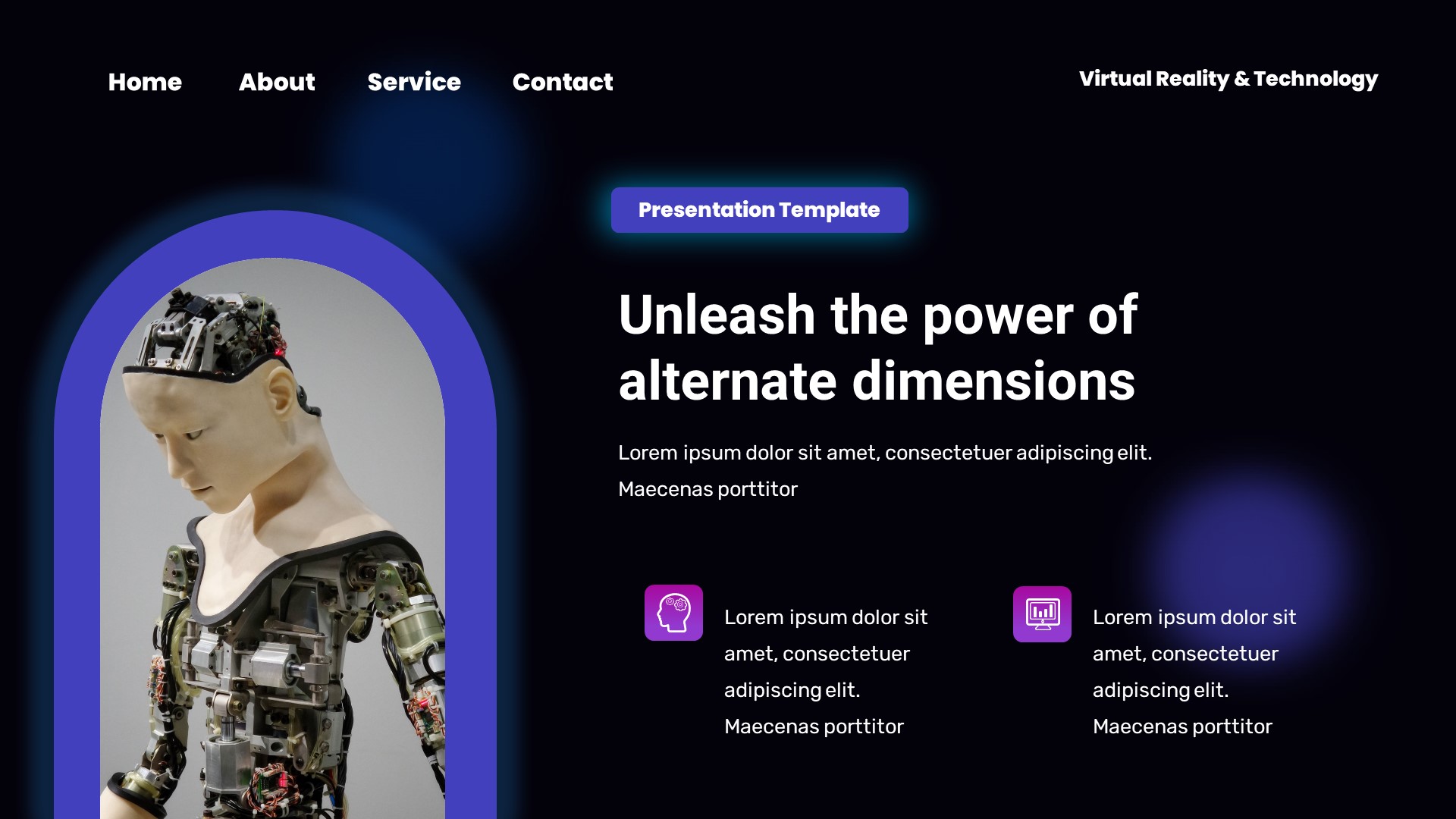 Virgy - VR Modern Tech Powerpoint Template, Presentation Templates