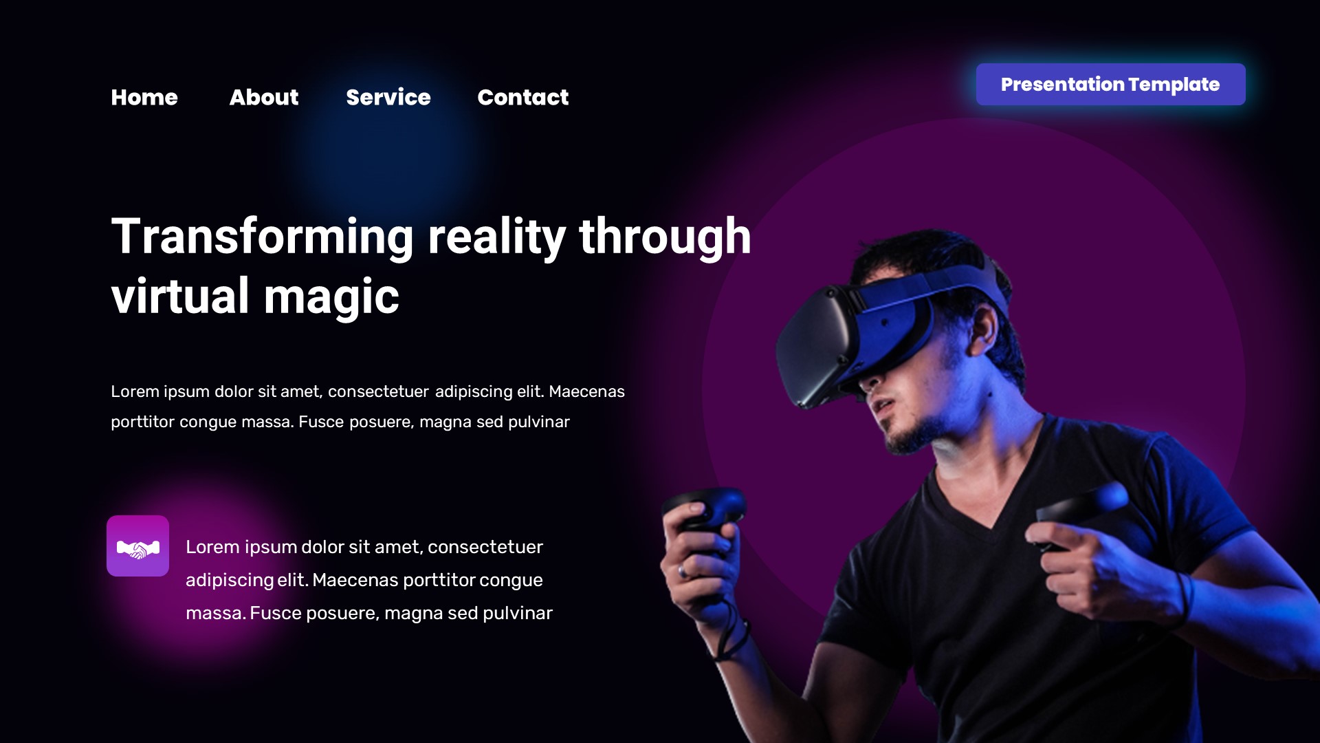 Virgy - VR Modern Tech Powerpoint Template, Presentation Templates