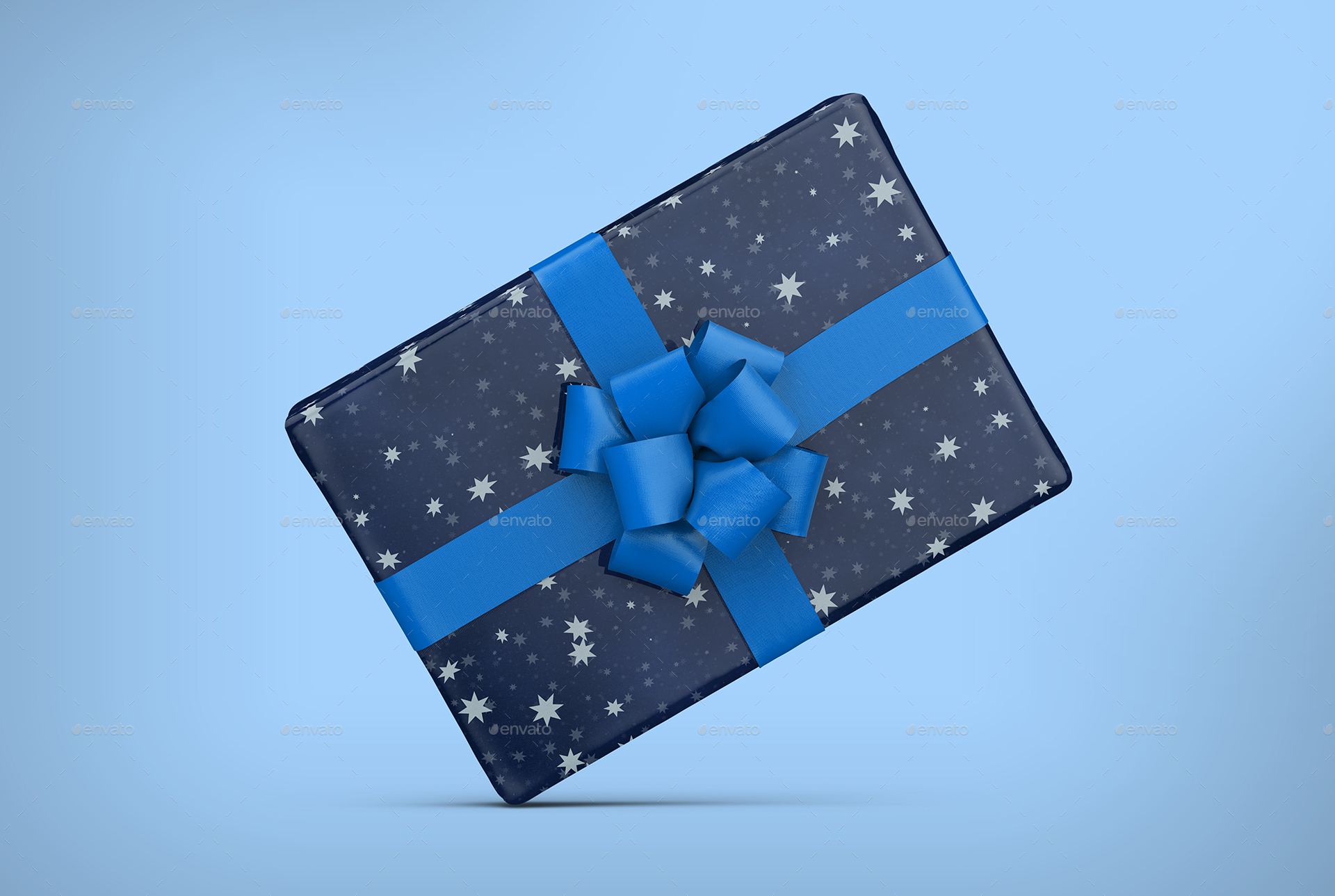 Rectangular Gift Box Wrapping With Ribbon And Bow, Graphics | GraphicRiver