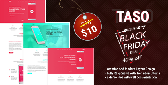 Taso - App Landing HTML5 Template by itclan | ThemeForest
