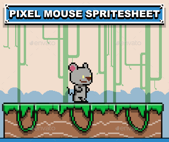 Pixel Mouse Spritesheet, Game Assets | GraphicRiver