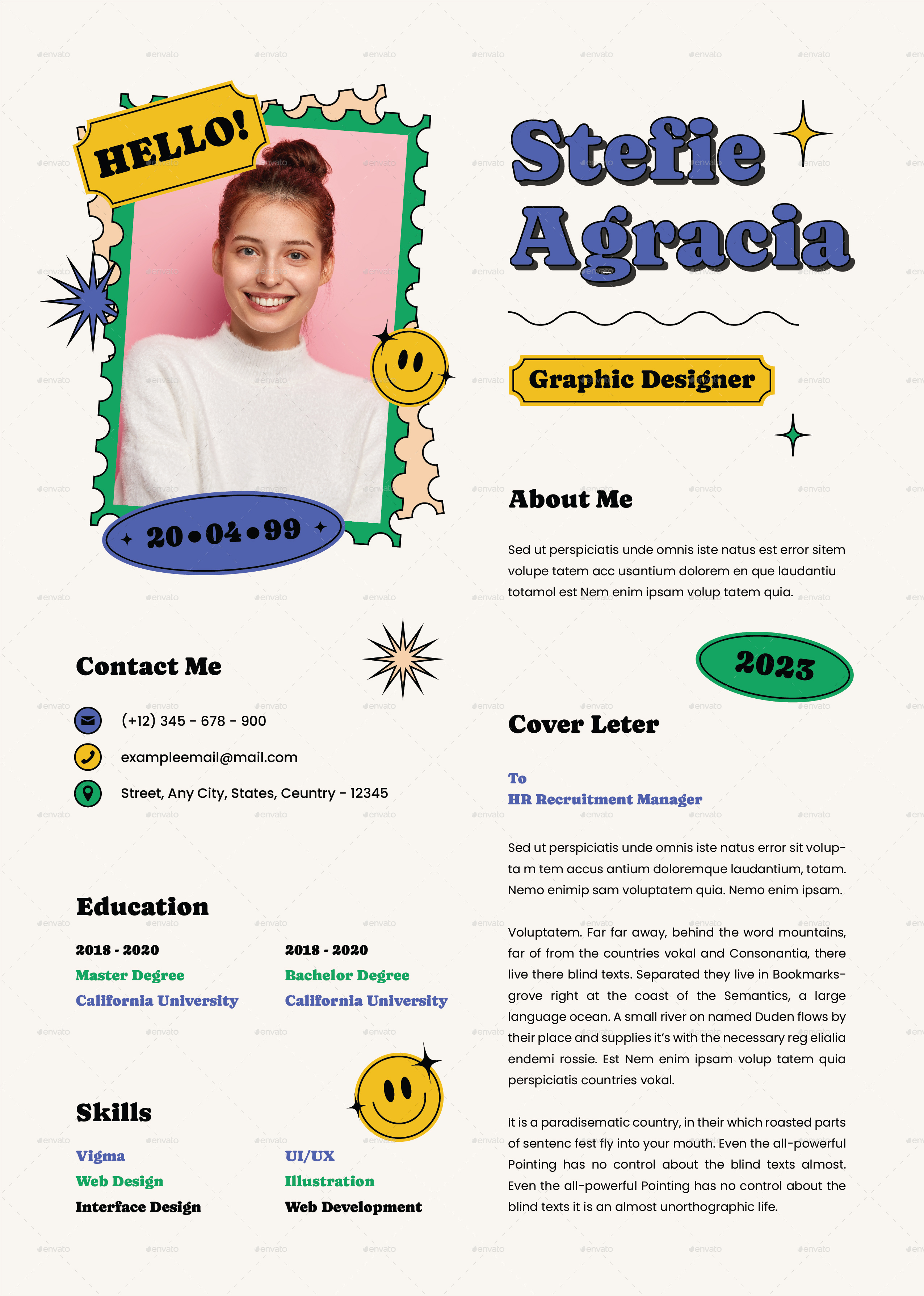 Minimal Retro CV Resume, Print Templates | GraphicRiver