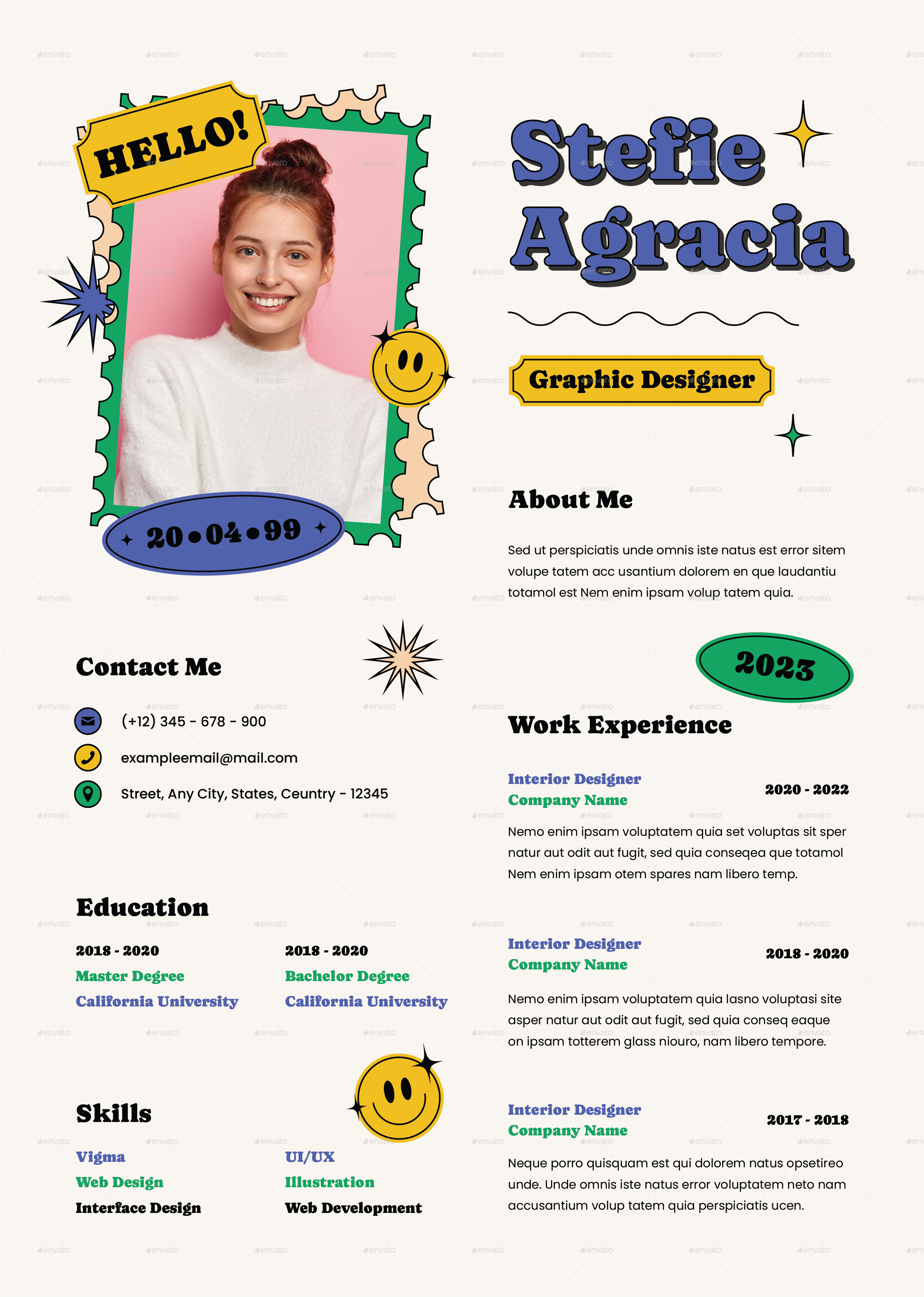 Minimal Retro CV Resume, Print Templates | GraphicRiver