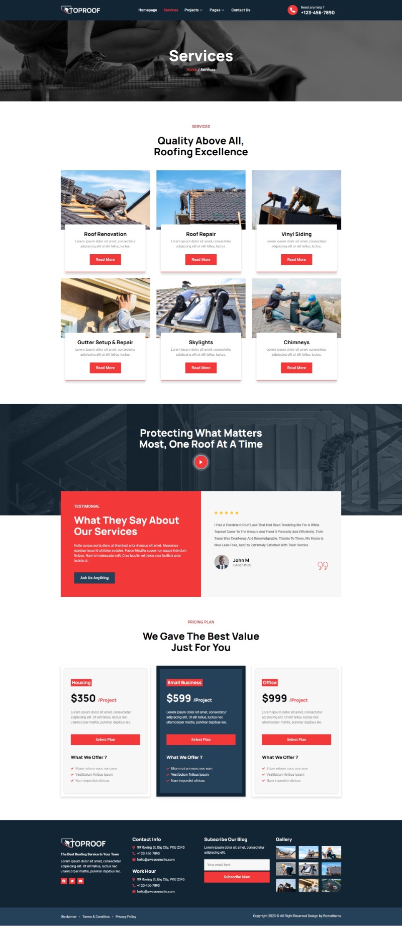 Toproof - Roofing Service Elementor Template Kit by Rometheme | ThemeForest