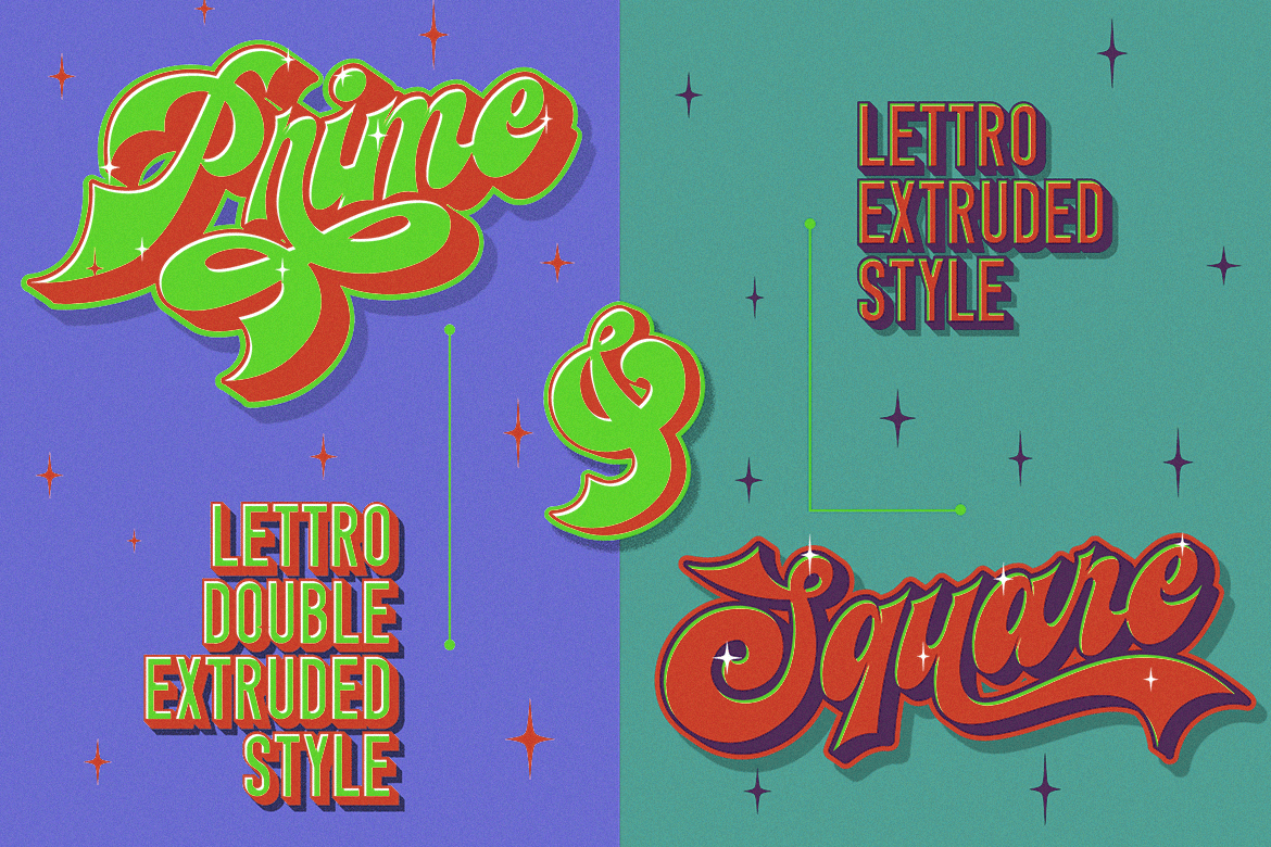 Lettro | Retro Layered Script, Fonts | GraphicRiver