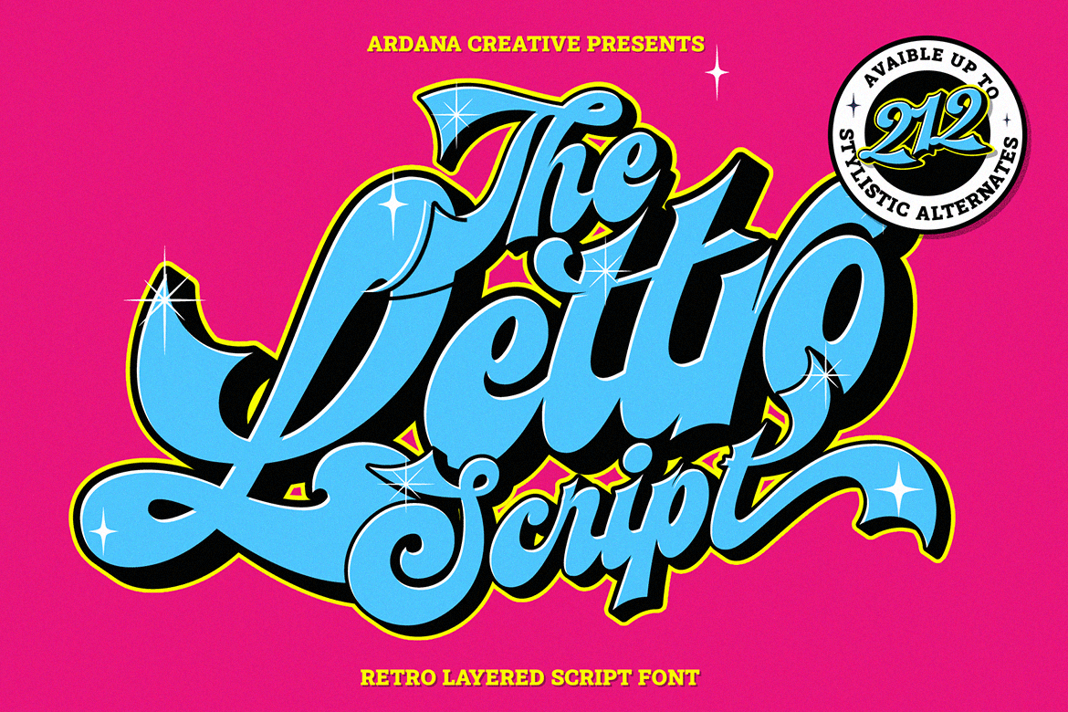 Lettro | Retro Layered Script, Fonts | GraphicRiver