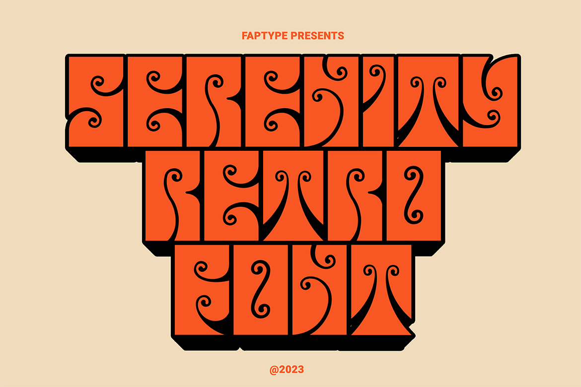 Serenity | Retro Layered Font, Fonts | GraphicRiver