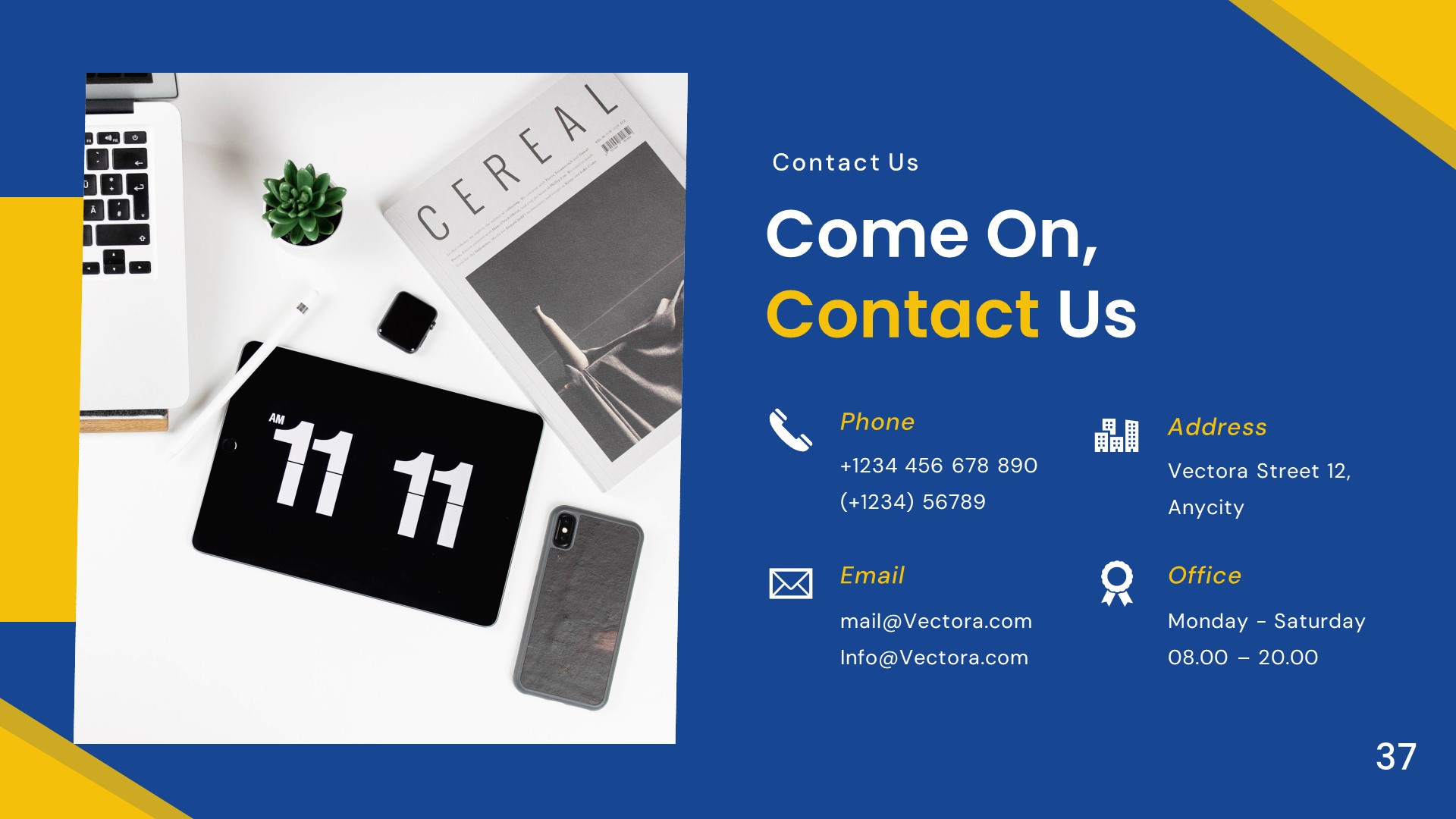 Vectora – Company Profile PowerPoint Template, Presentation Templates