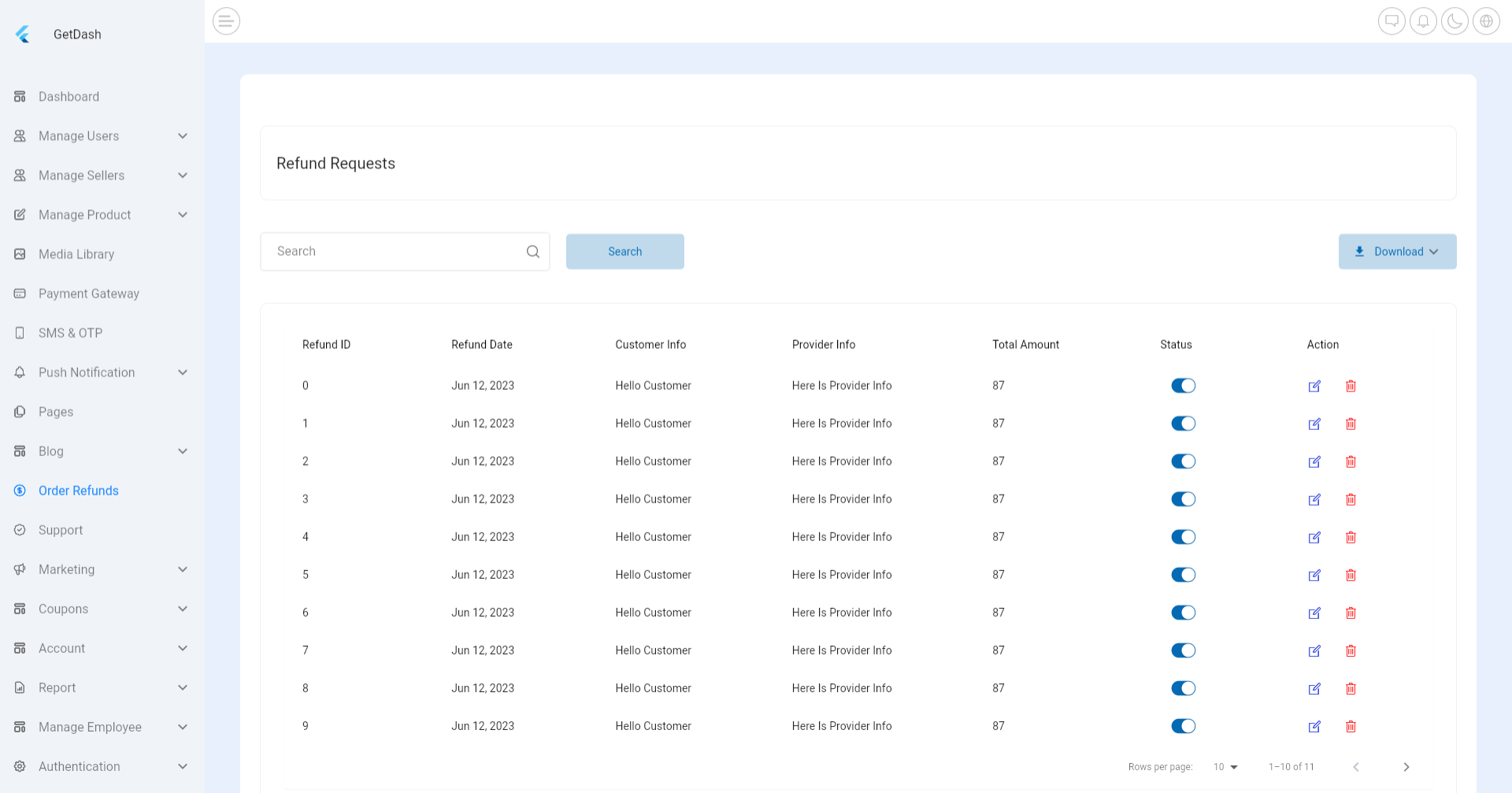 GetDash - Flutter Responsive Admin Panel | Dashboard by getbuildfirst