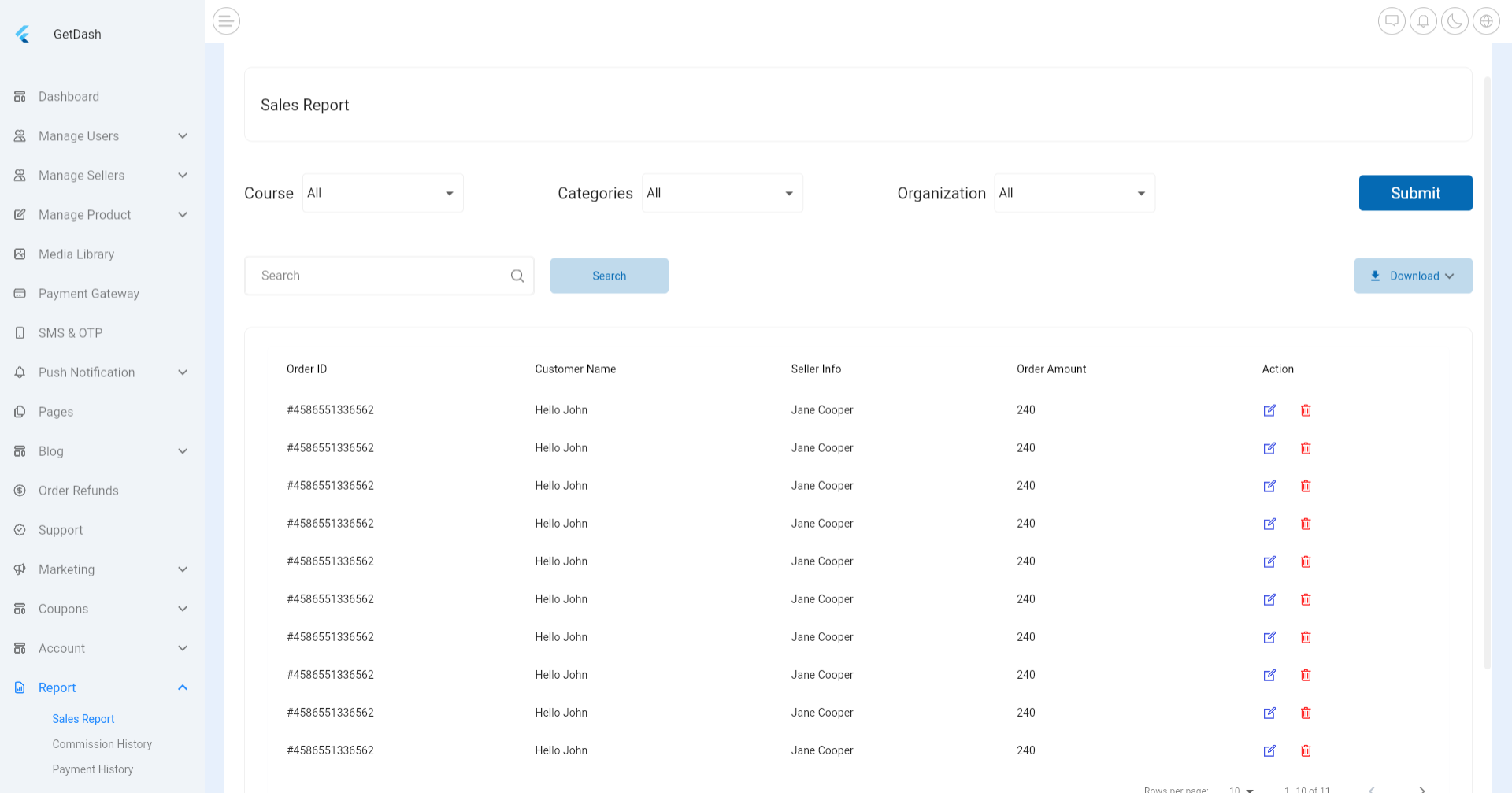 GetDash - Flutter Responsive Admin Panel | Dashboard by getbuildfirst