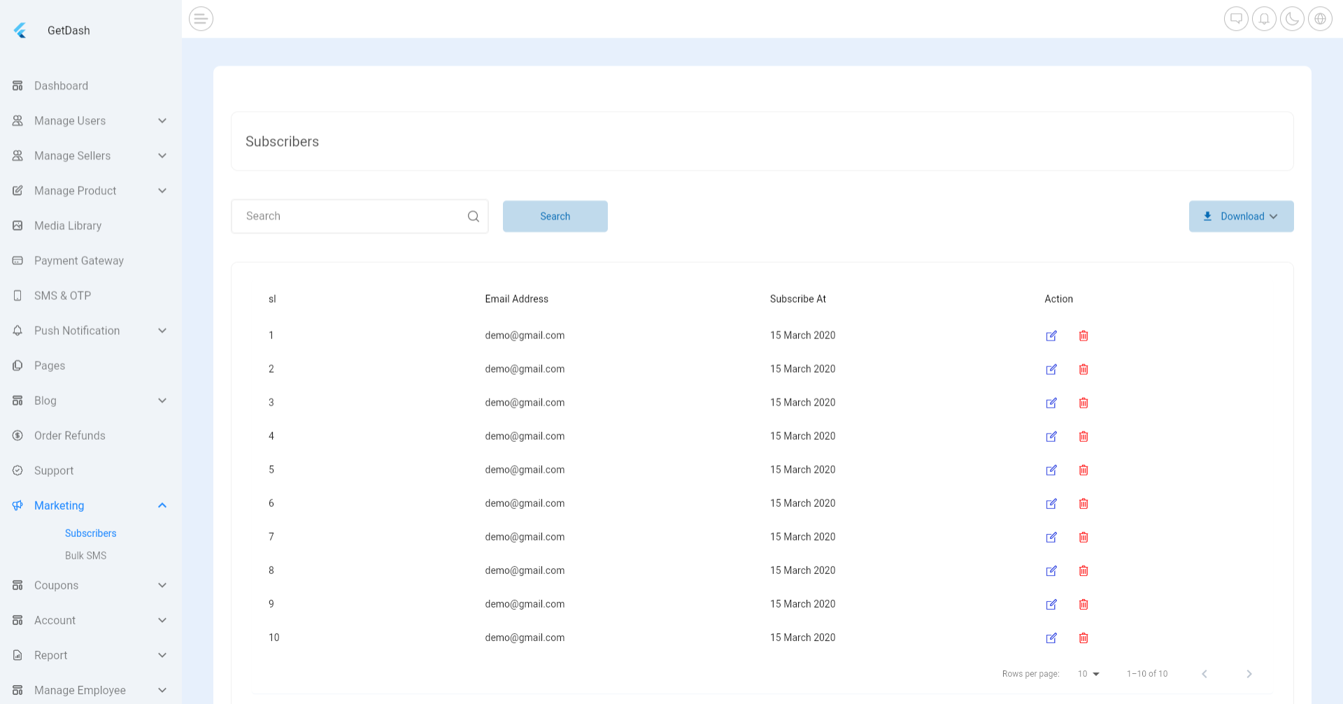 GetDash - Flutter Responsive Admin Panel | Dashboard by getbuildfirst