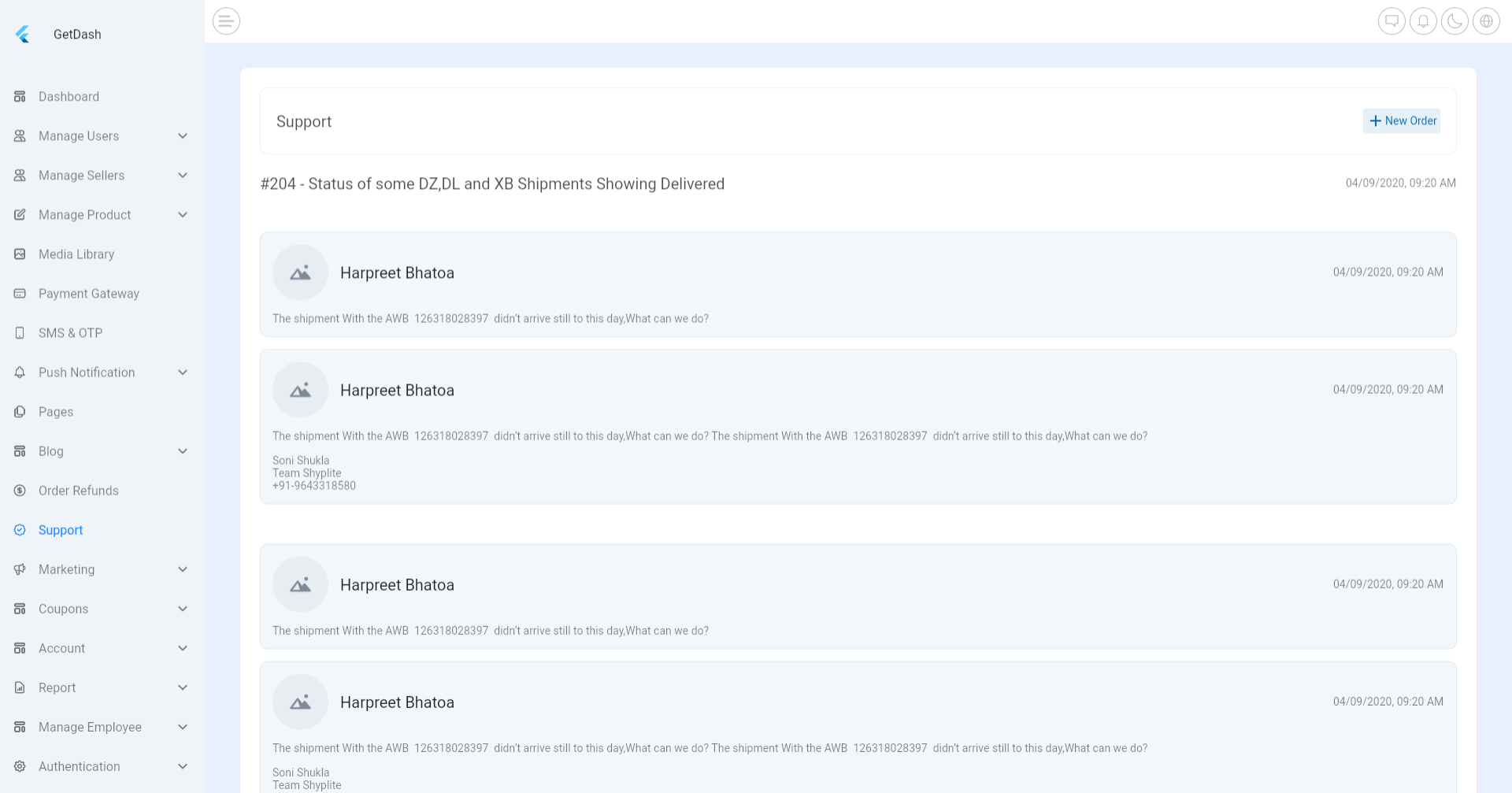 GetDash - Flutter Responsive Admin Panel | Dashboard by getbuildfirst