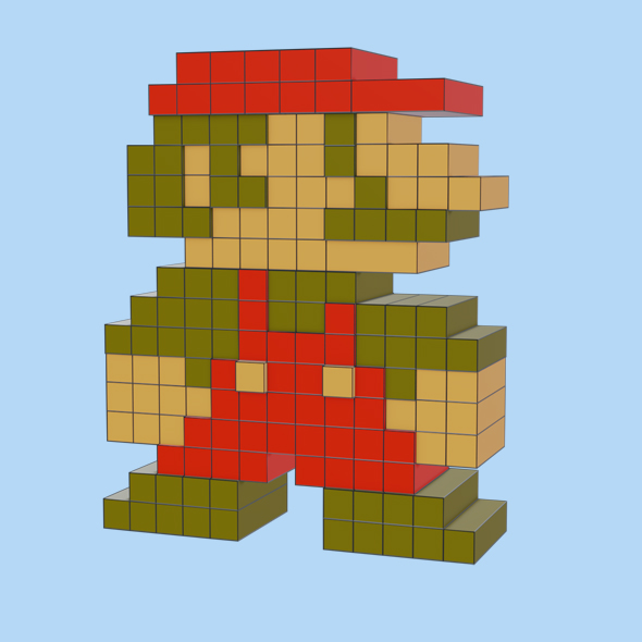 Pixelated Super Mario by cbajaj | 3DOcean