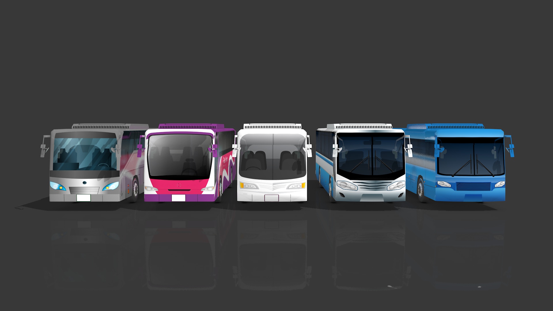Lowpoly Buses by Onur3D | 3DOcean