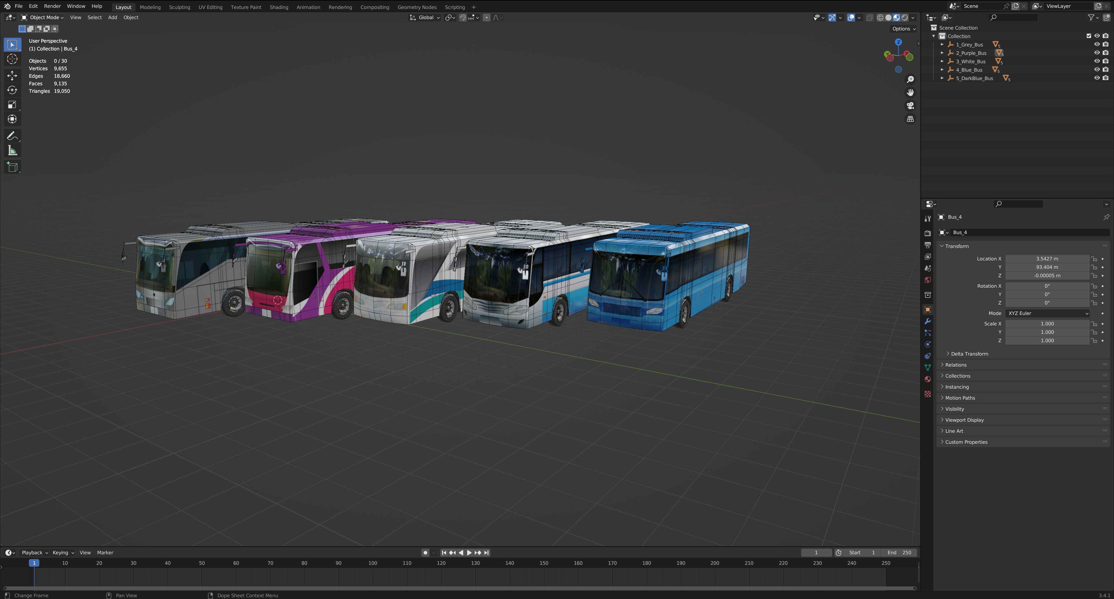 Lowpoly Buses by Onur3D | 3DOcean
