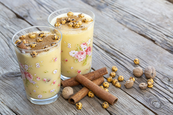 Traditional Turkish drink with roasted chickpea Boza or Bosa Stock ...