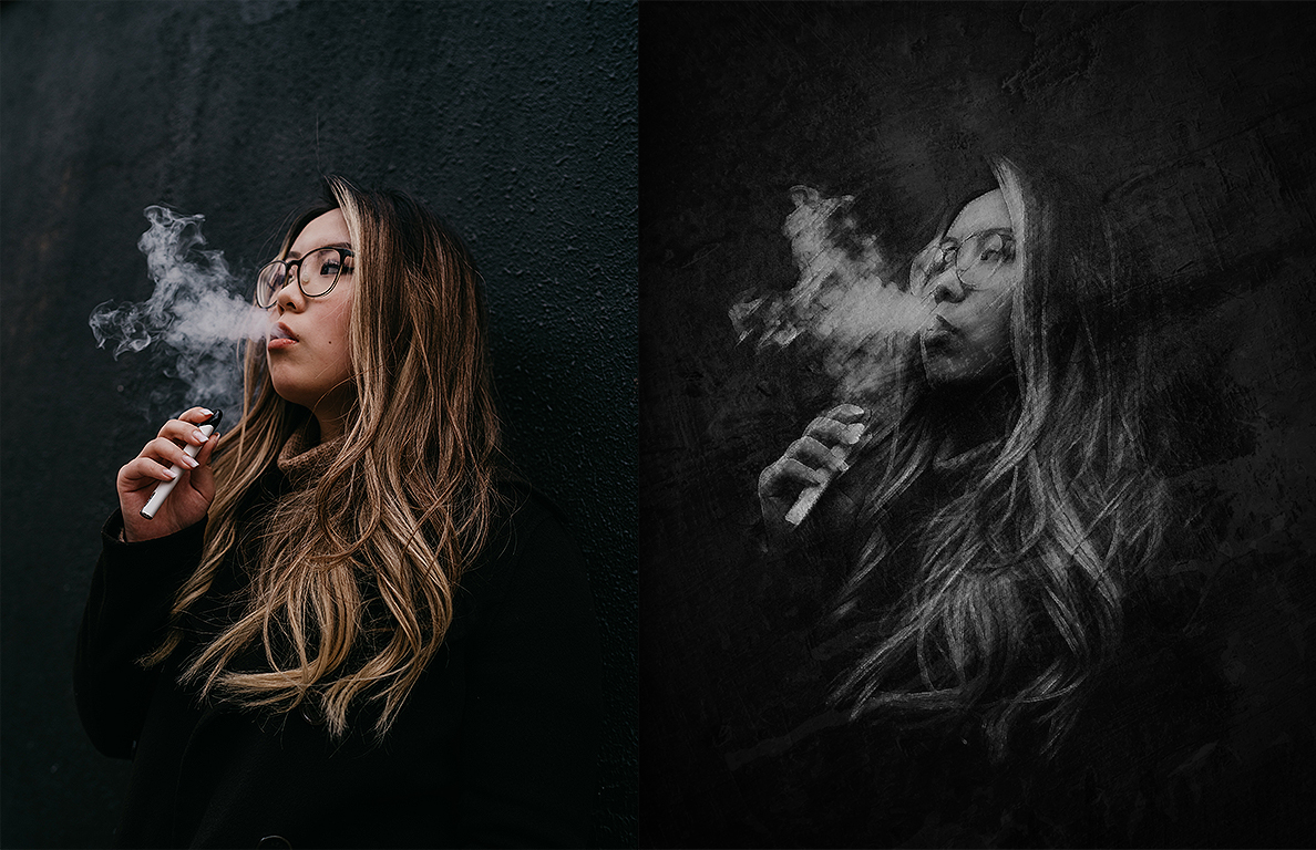 Black and White Abstract Art Effect Photoshop, Add-ons | GraphicRiver