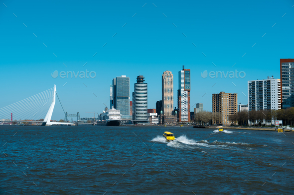 Breathtaking Rotterdam Waterfront: Sunny Day View of the Famous Bridge ...