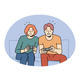 Smiling Couple Playing Video Games, Vectors | GraphicRiver