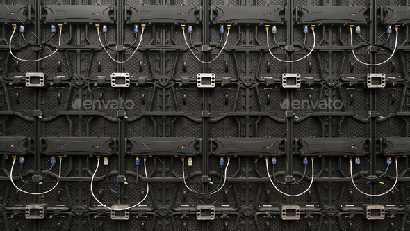 Closeup of the backside of big LED screen monitor display Stock Photo ...