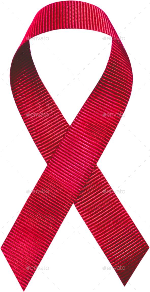 a red ribbon in shape of a cancer symbol is shown in this file Stock ...