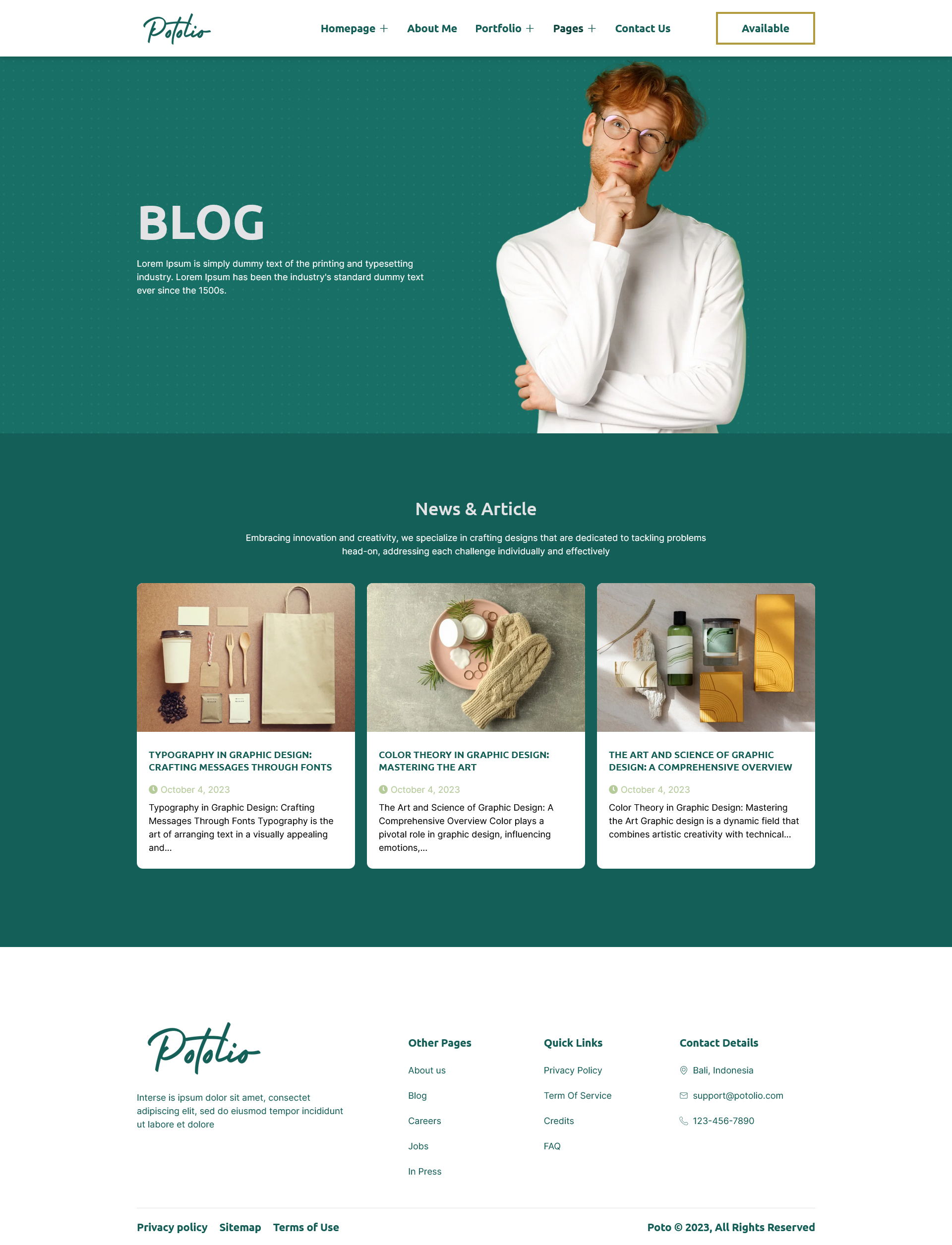Potolio - CV Resume Porfolio Elementor Template Kit by balityps ...