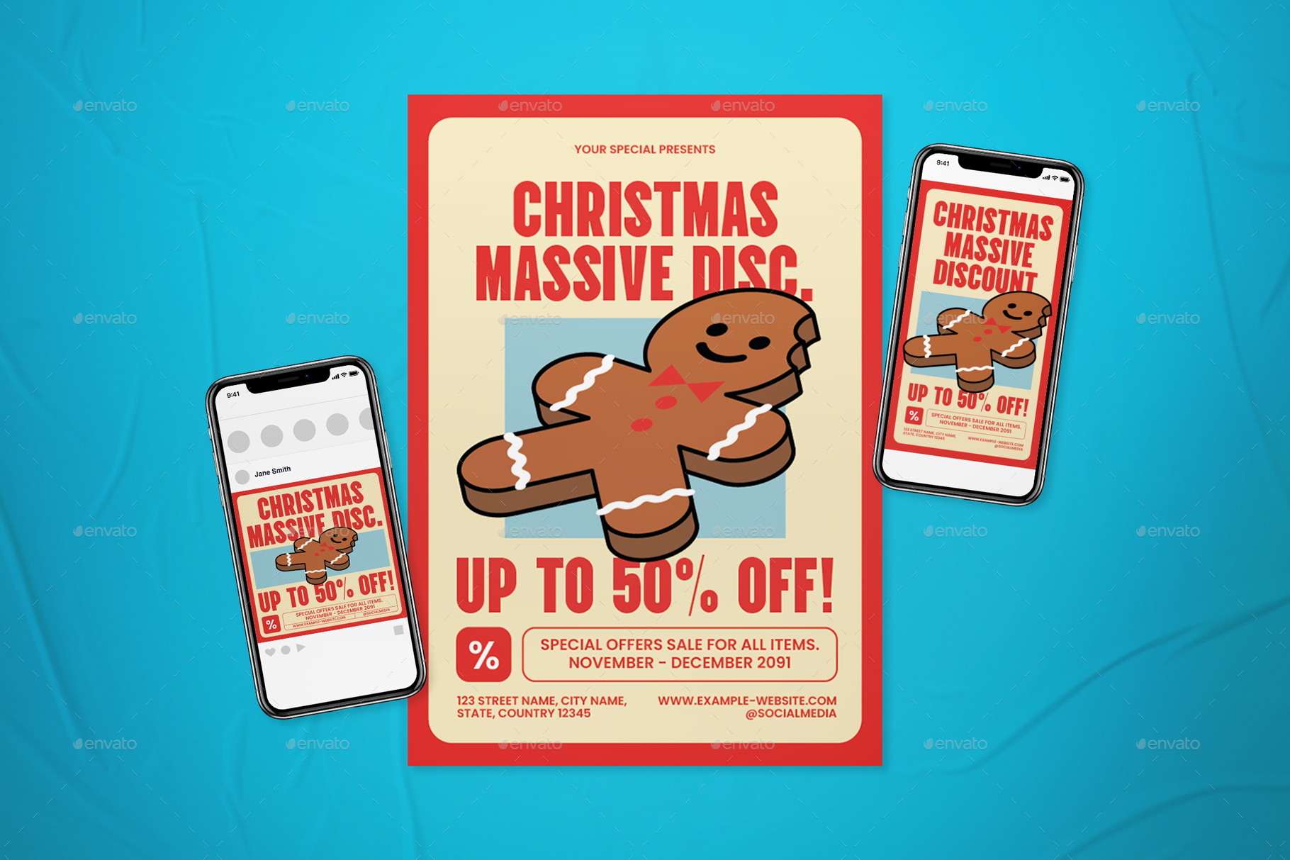 Christmas Sale Event Flyer Set, Print Templates | GraphicRiver