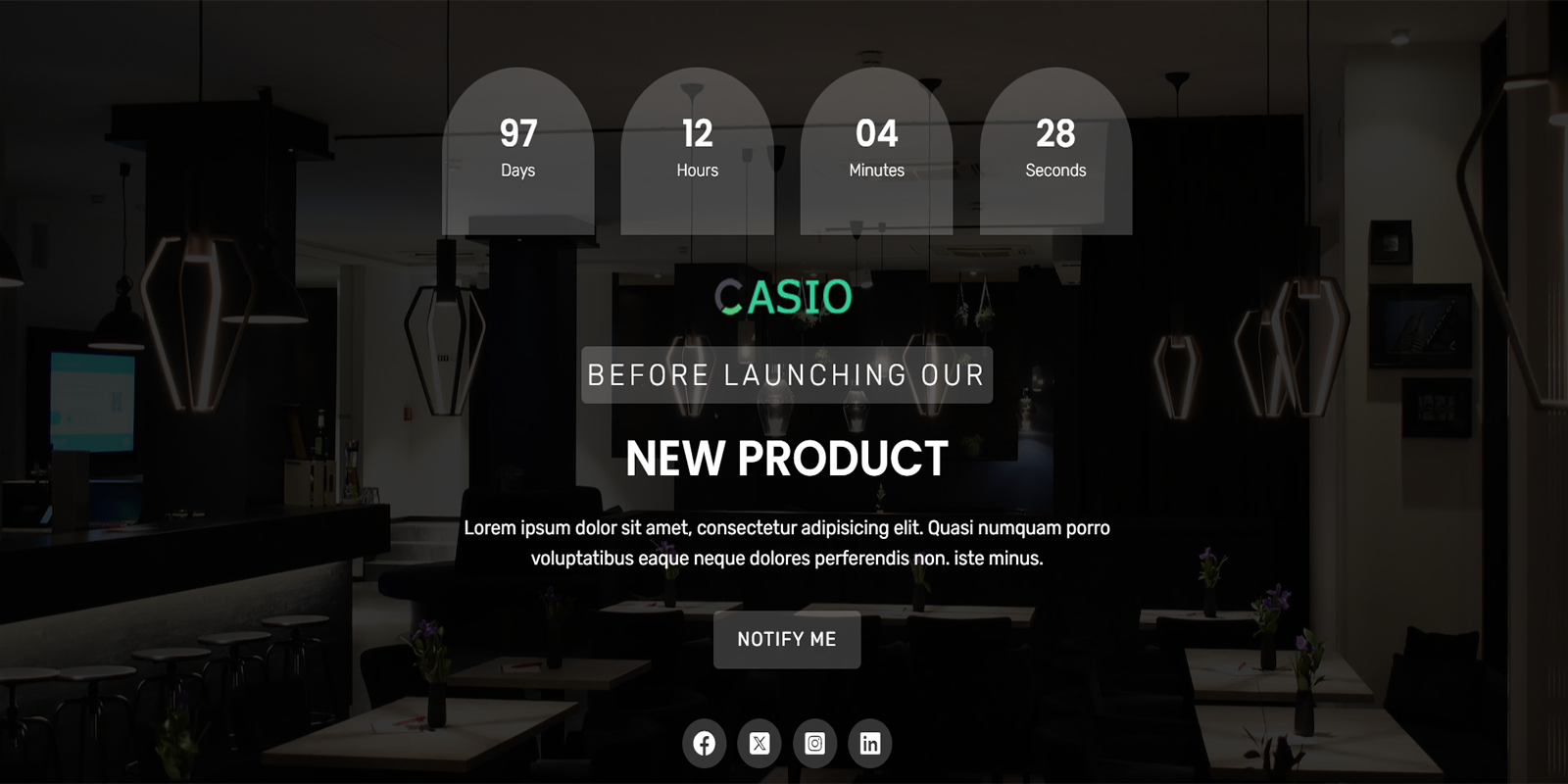 Casio - Coming Soon HTML5 Template by codemaxtheme | CodeCanyon