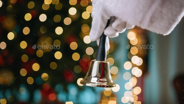 Santa Claus ringing a bell to celebrate Christmas Stock Photo by ...