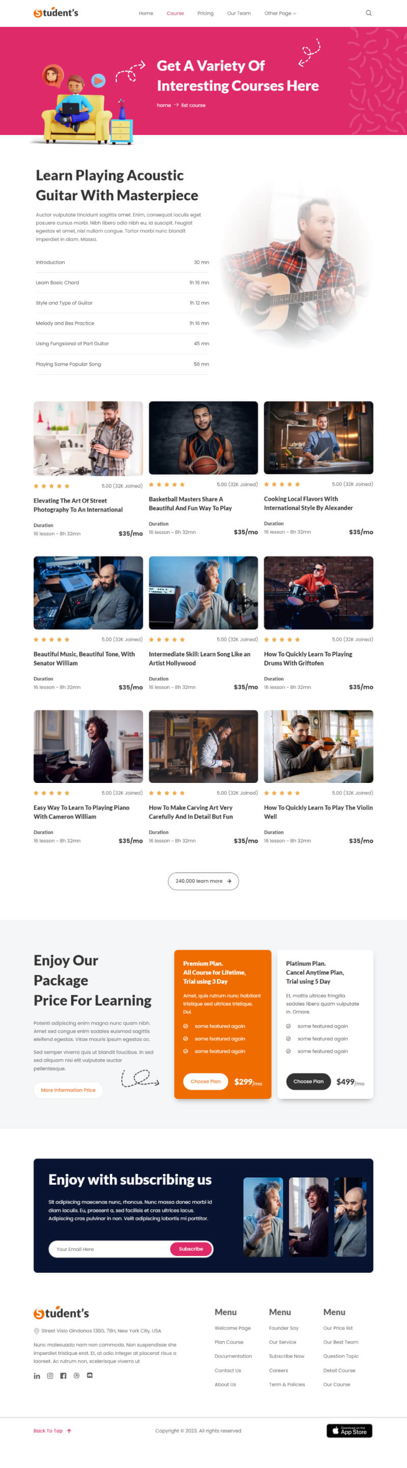 Student's Online e-Course Elementor Template Kit by Din-Studio ...