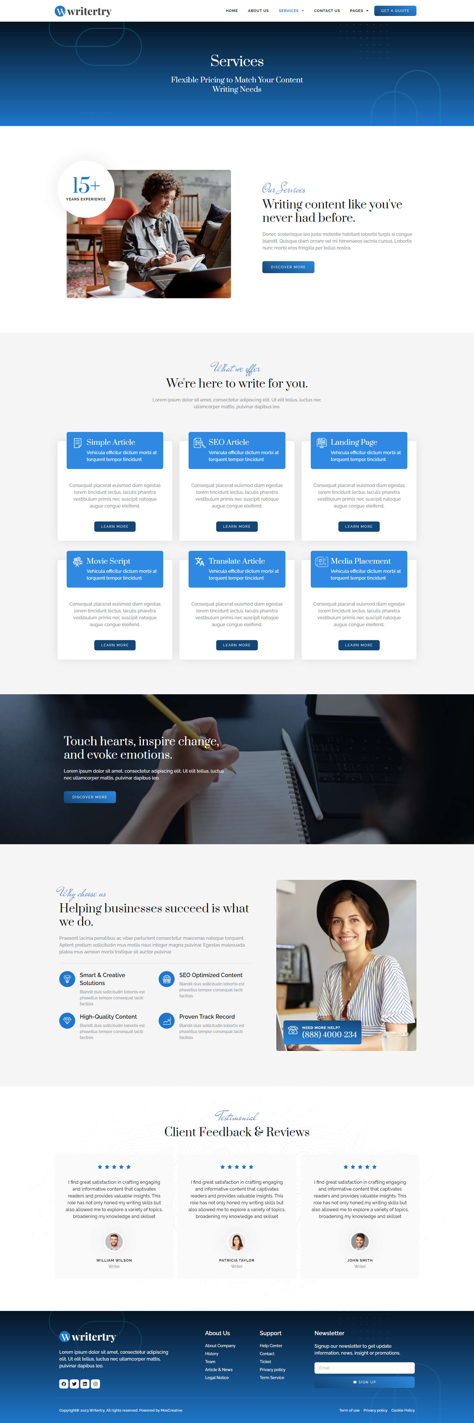 Writertry - Content Writing Service Agency Elementor Kit by moxcreative