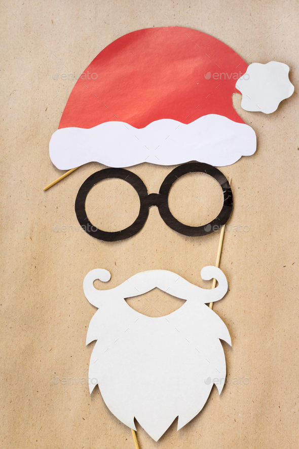 Photo booth colorful props for christmas party - mustache, santa claus ...