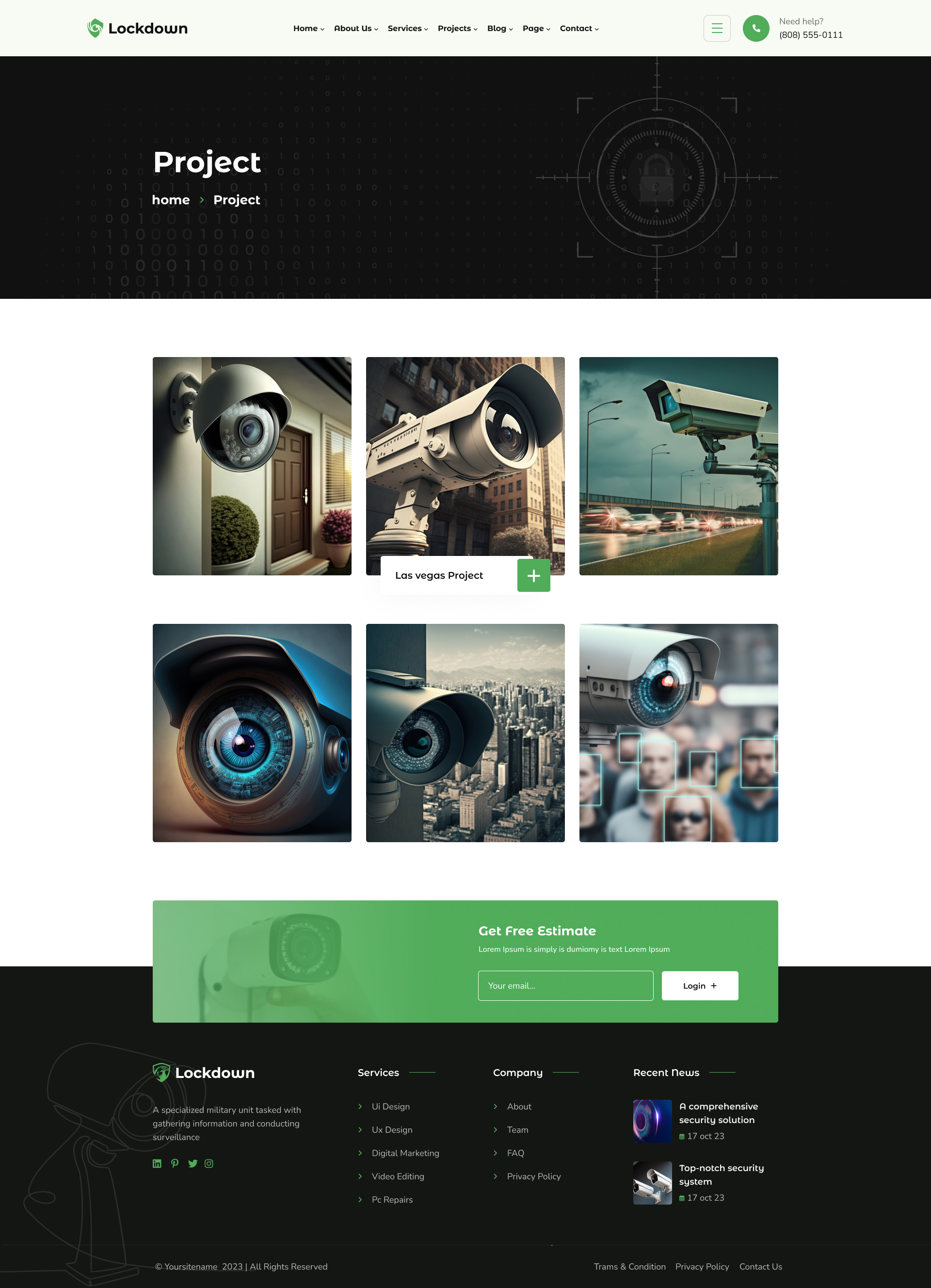 Lockdown - Private Security & CCTV Service Figma Template by Mugli