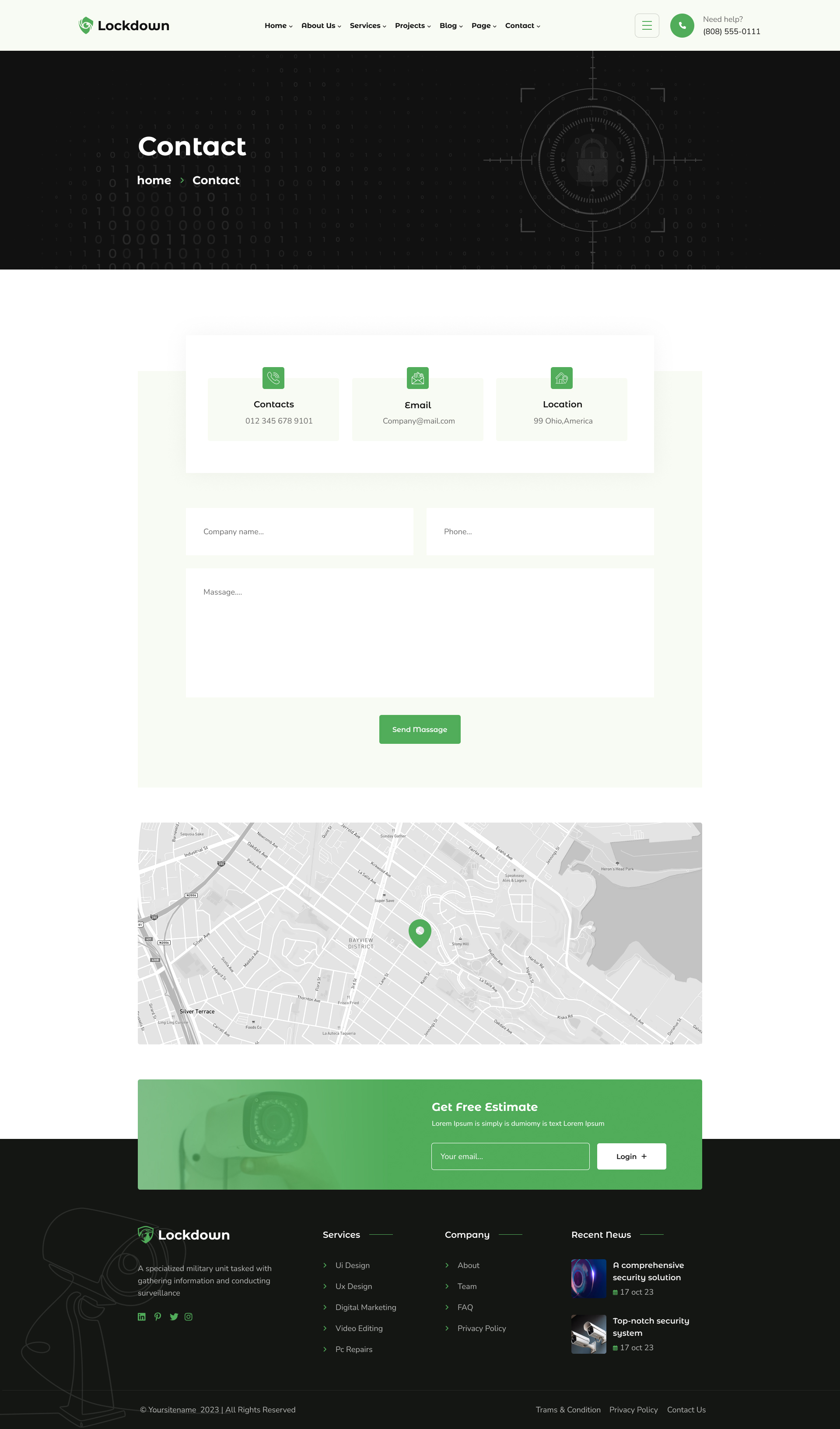 Lockdown - Private Security & CCTV Service Figma Template by Mugli