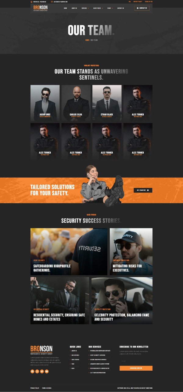 Bronson - Bodyguards & Security Agency Elementor Template Kit by Rometheme