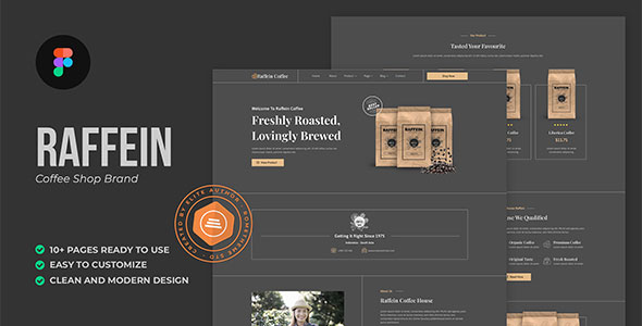 Raffein - Coffee Shop Brand Figma Template by Rometheme | ThemeForest