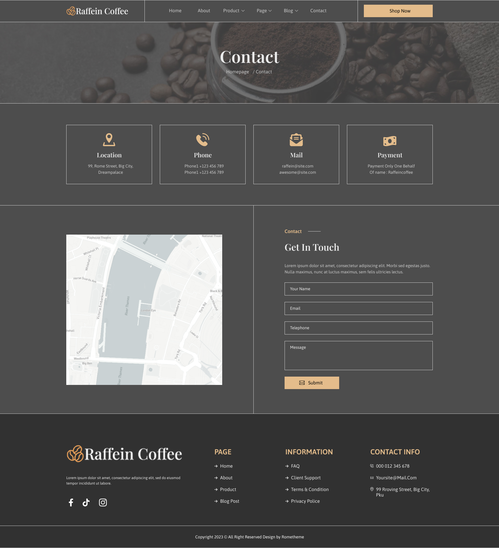 Raffein - Coffee Shop Brand Figma Template by Rometheme | ThemeForest