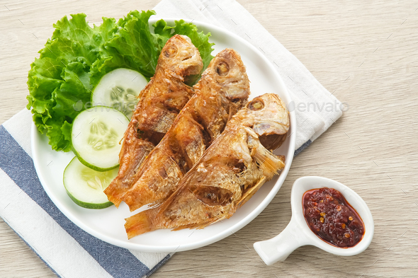 Ikan Laosan Goreng (Fourfinger threadfin fish) Stock Photo by tyasindayanti