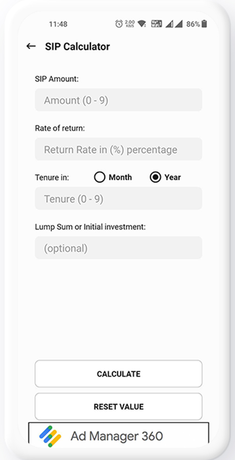 SIP Calculator | SIP Investment Calculator | Android App | Admob Ads ...